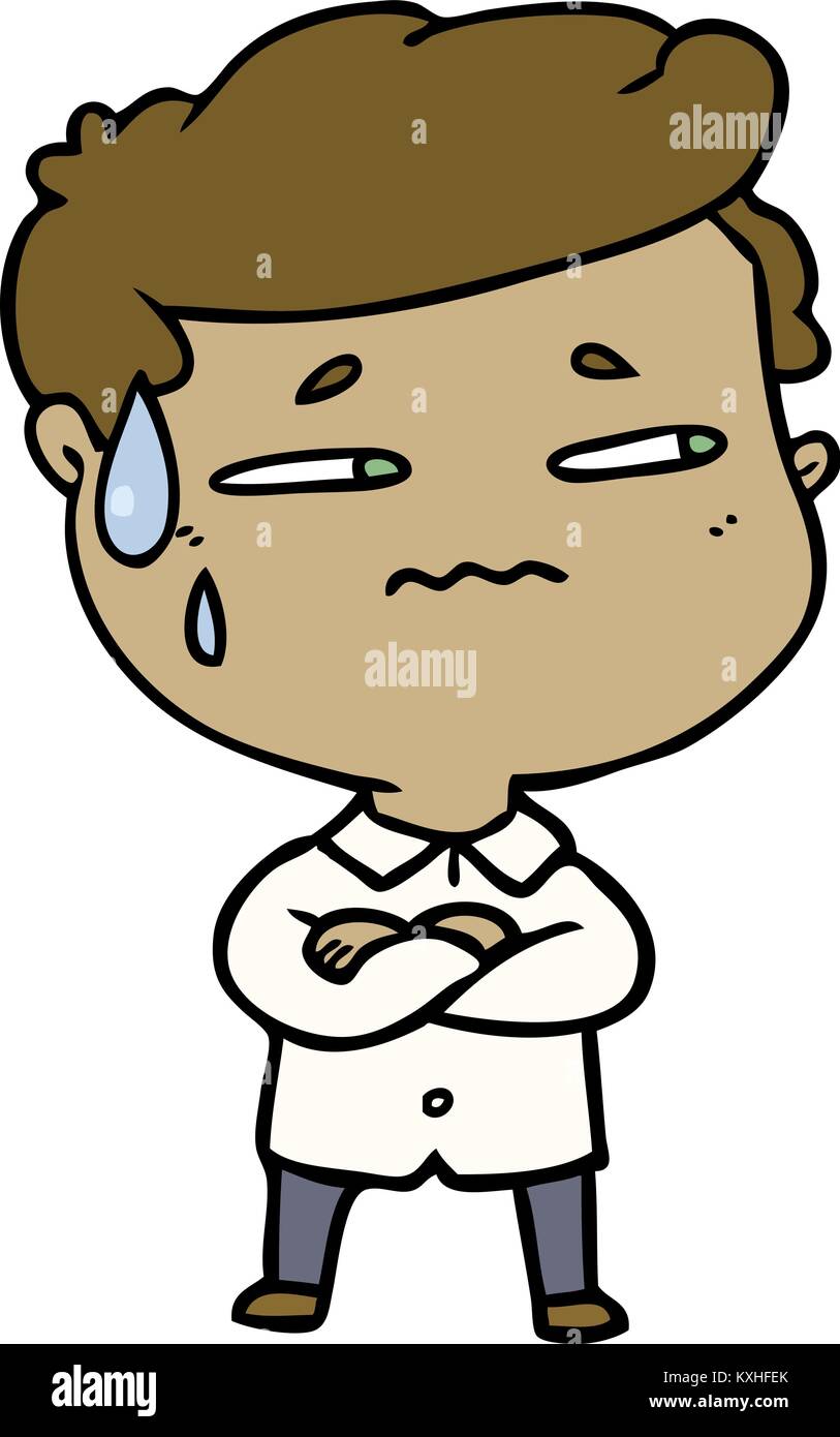 cartoon anxious man Stock Vector Image & Art - Alamy