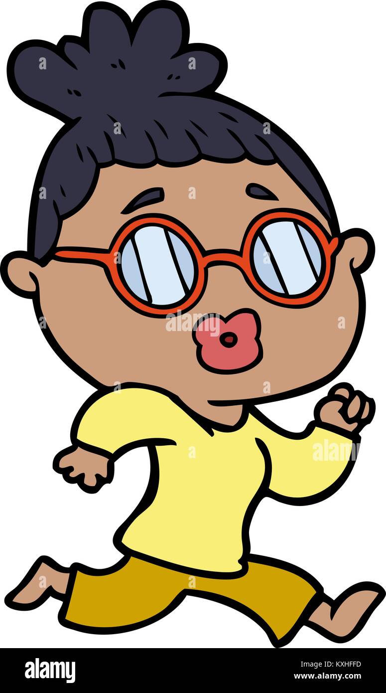 cartoon woman wearing spectacles Stock Vector Image & Art - Alamy