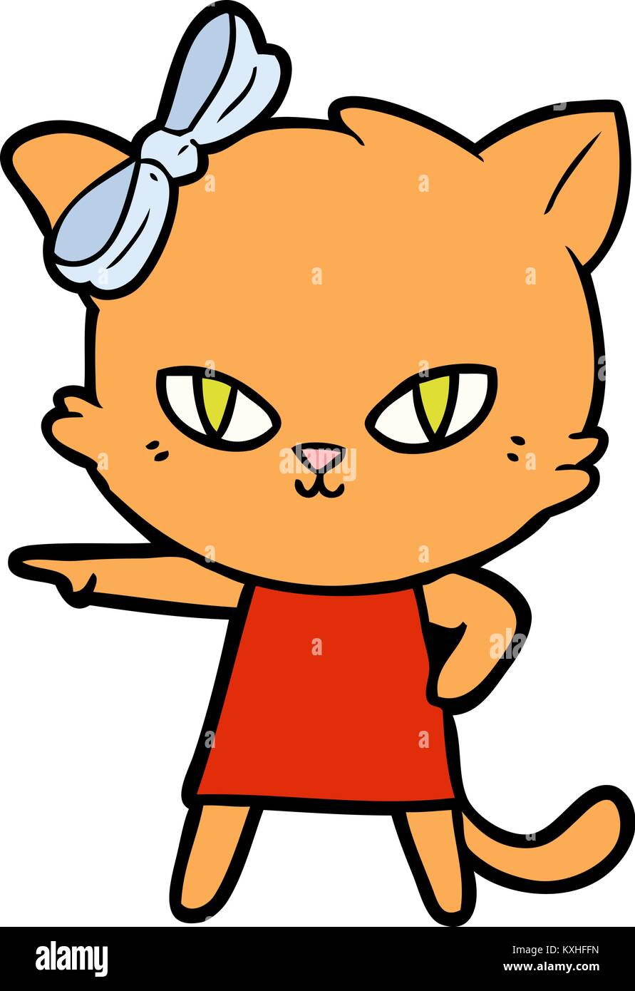 cute cartoon cat wearing dress Stock Vector Image & Art - Alamy