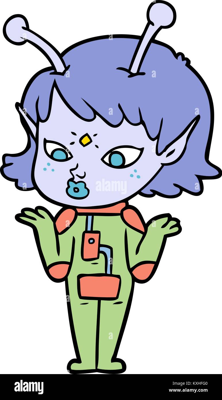 pretty cartoon alien girl Stock Vector Image & Art - Alamy