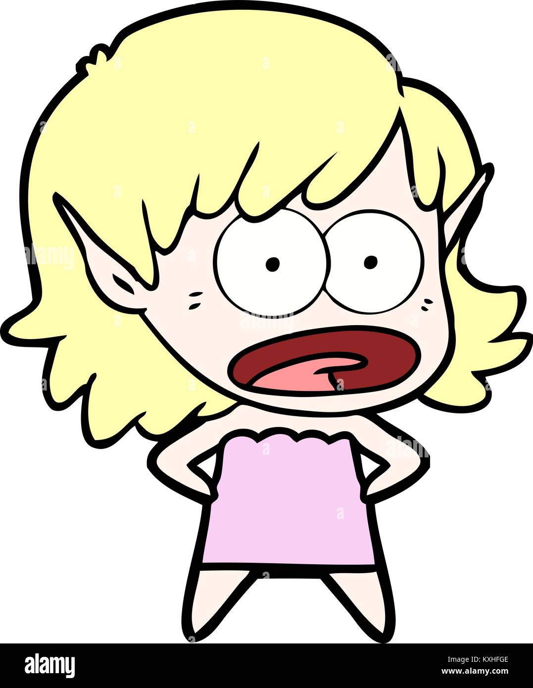 cartoon shocked elf girl Stock Vector Image & Art - Alamy