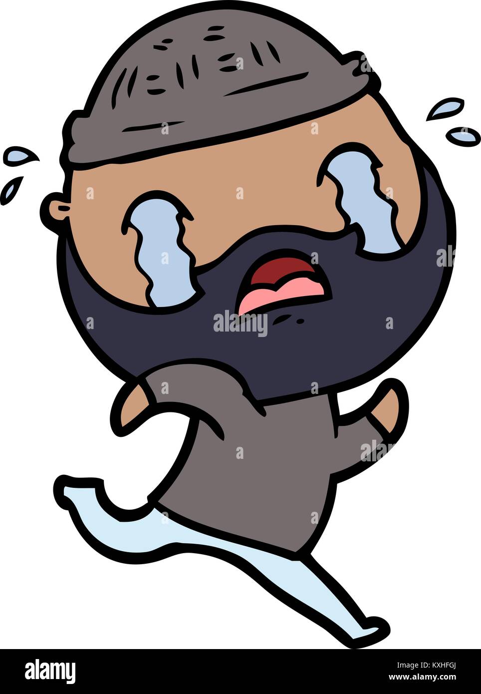 cartoon bearded man crying Stock Vector Image & Art - Alamy