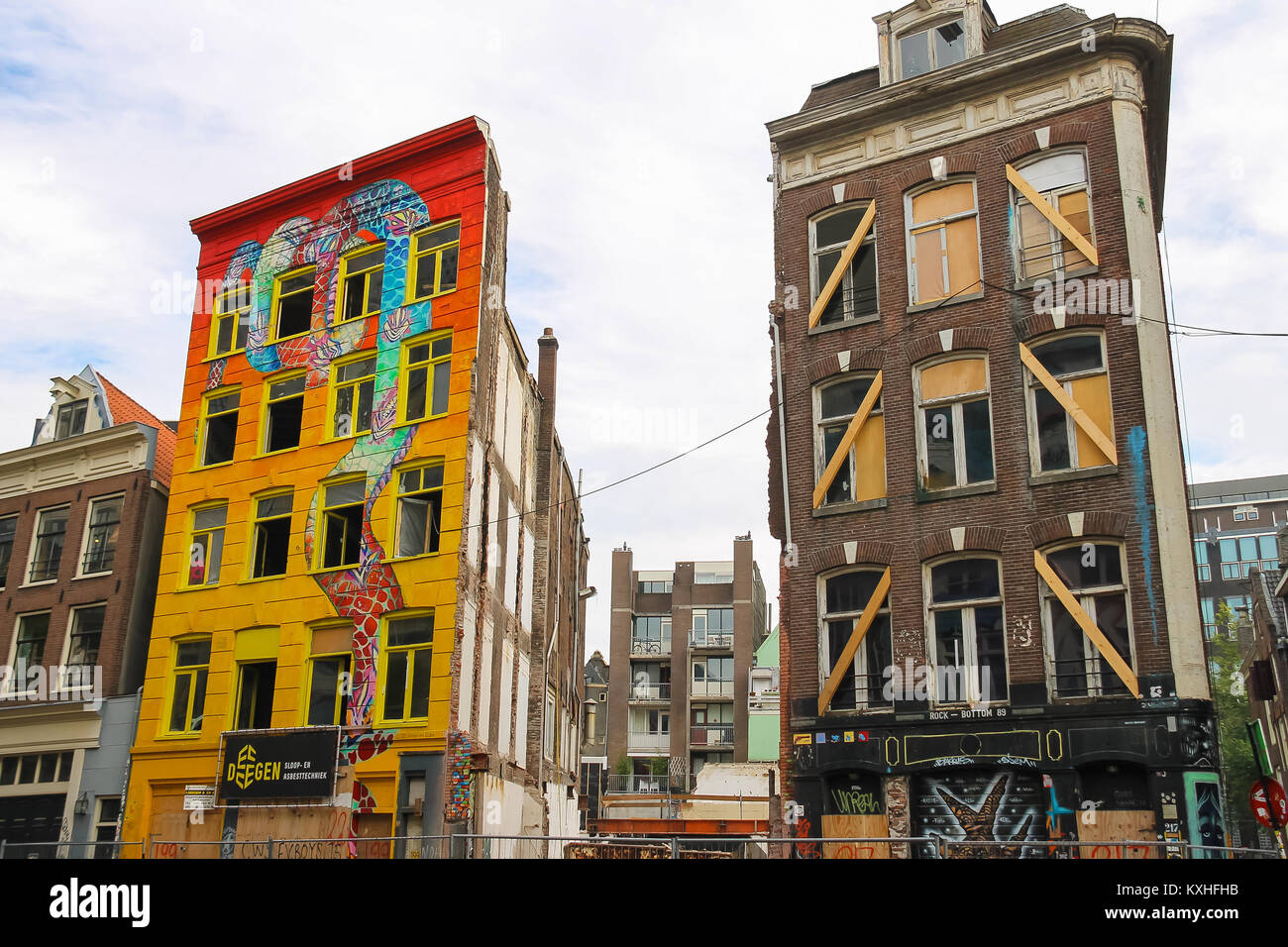 Amsterdam, the Netherlands -October 03, 2015: Original building art in ...