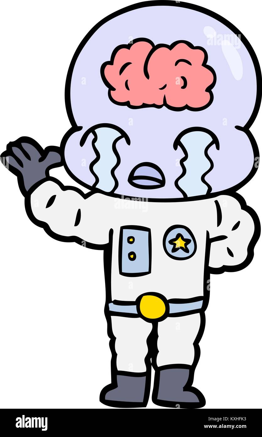 cartoon big brain alien crying Stock Vector Image & Art - Alamy