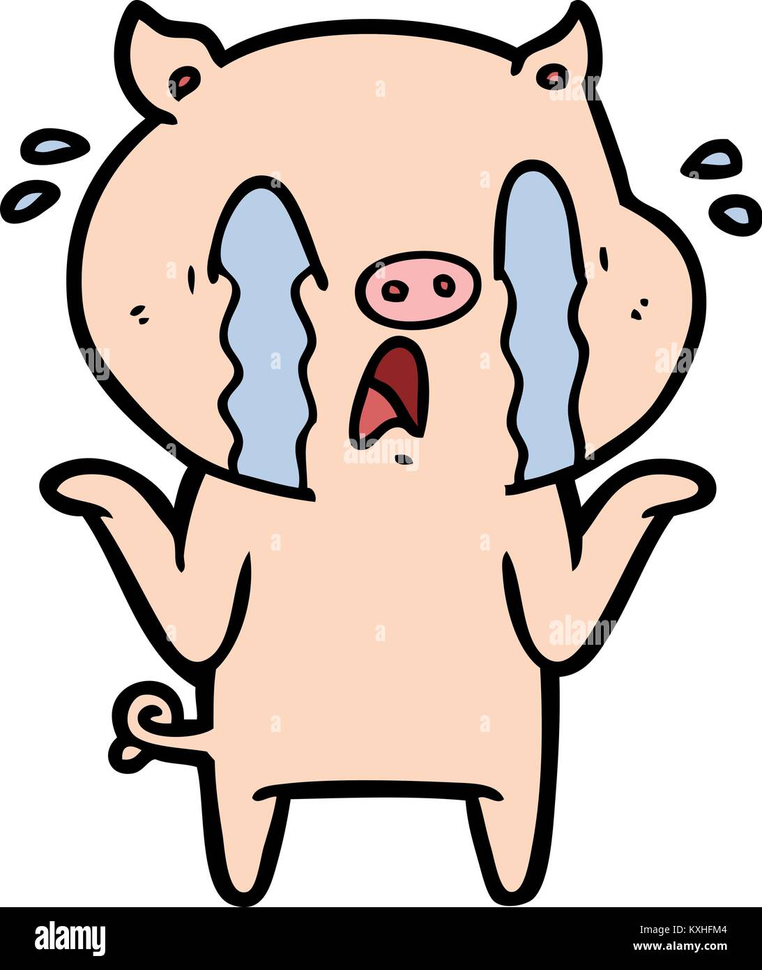 crying pig cartoon Stock Vector Image & Art - Alamy