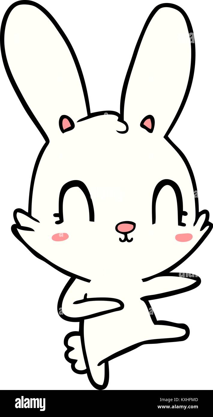cute cartoon rabbit dancing Stock Vector Image & Art - Alamy