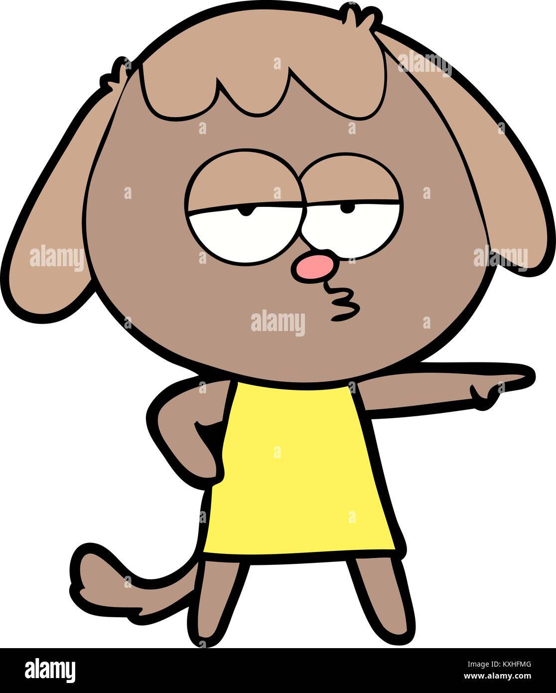 cartoon bored dog Stock Vector Image & Art - Alamy