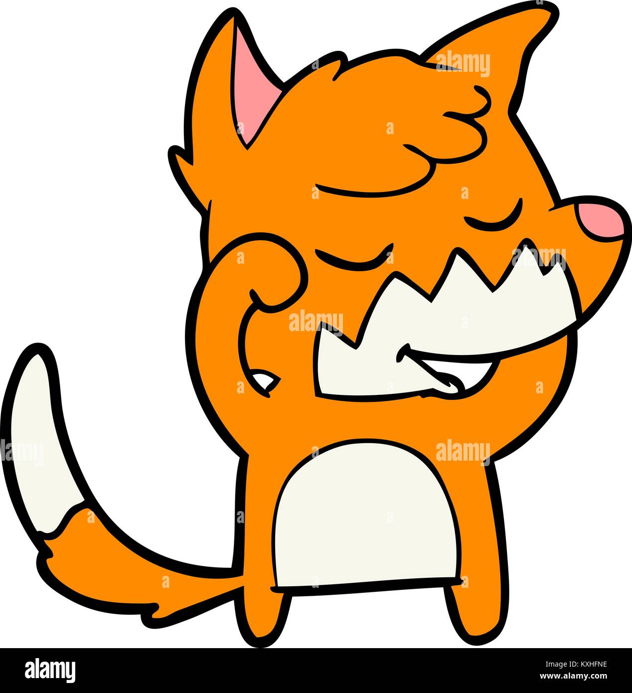 friendly cartoon fox waking up Stock Vector Image & Art - Alamy