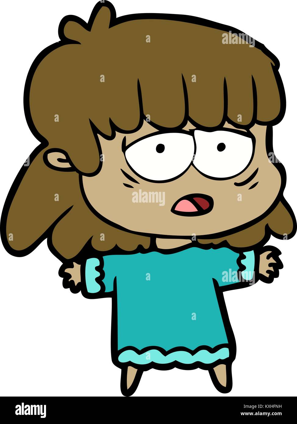 cartoon tired woman Stock Vector Image & Art - Alamy
