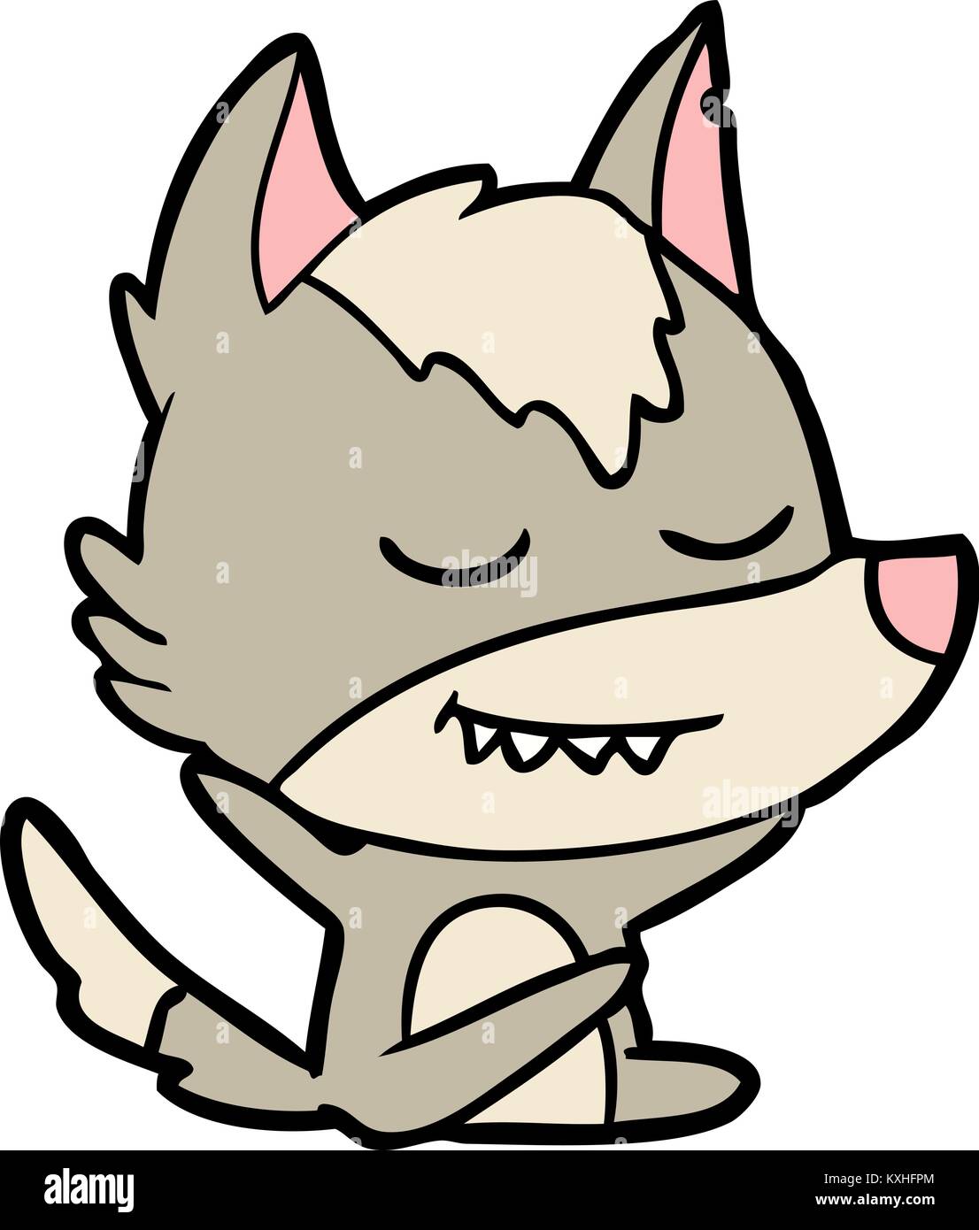 friendly cartoon wolf sitting Stock Vector Image & Art - Alamy