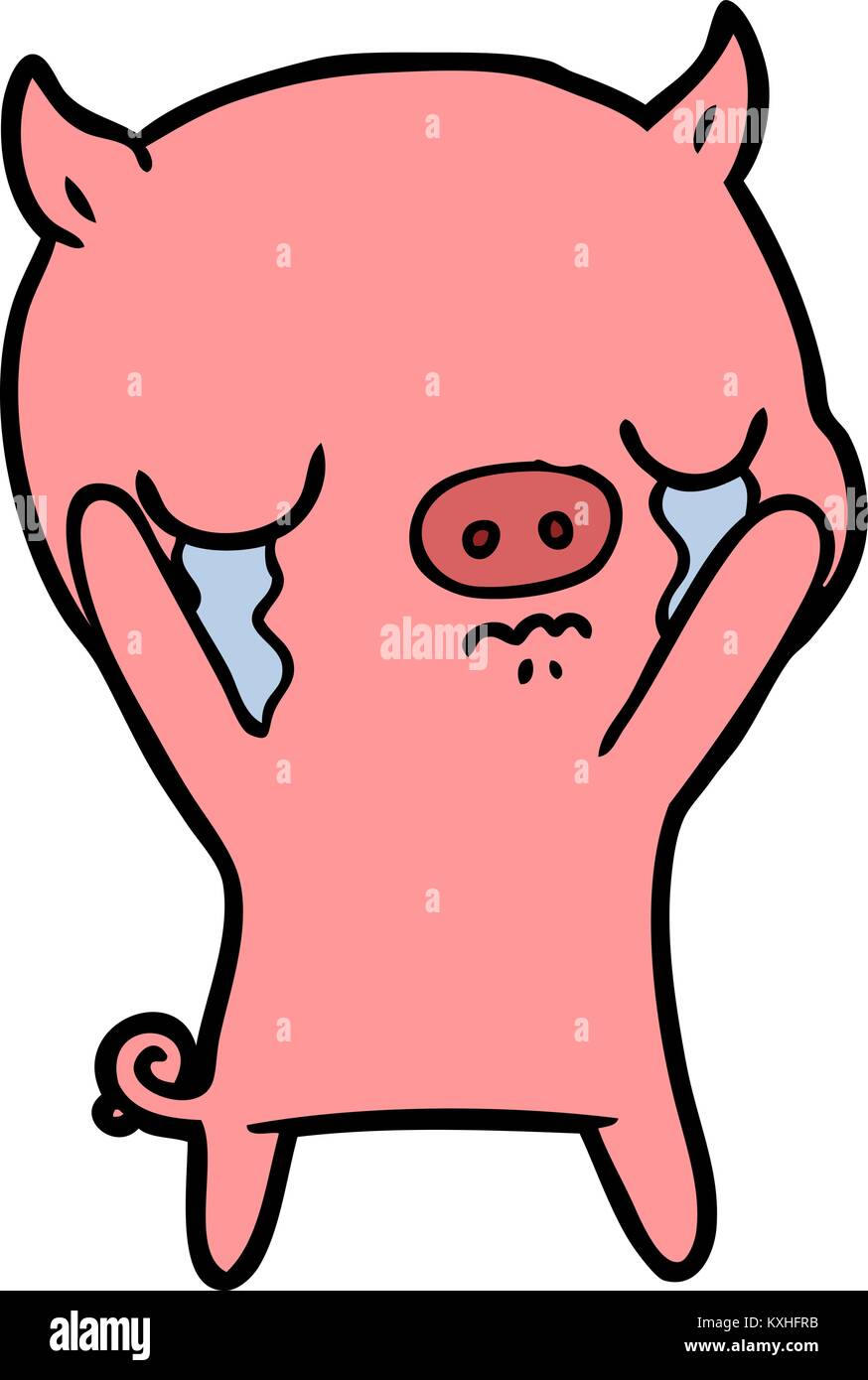 cartoon pig crying Stock Vector Image & Art - Alamy