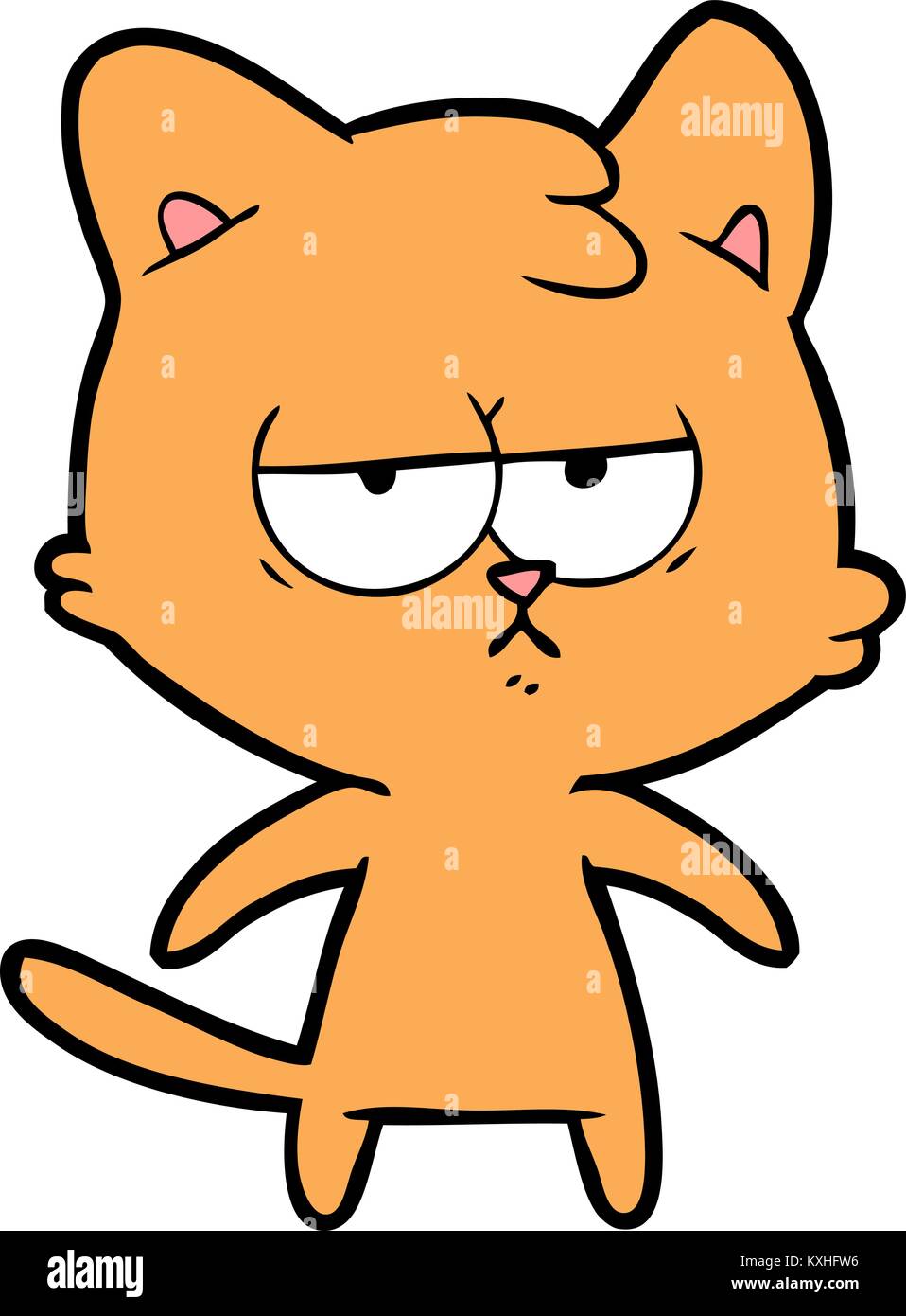 bored cartoon cat Stock Vector Image & Art - Alamy