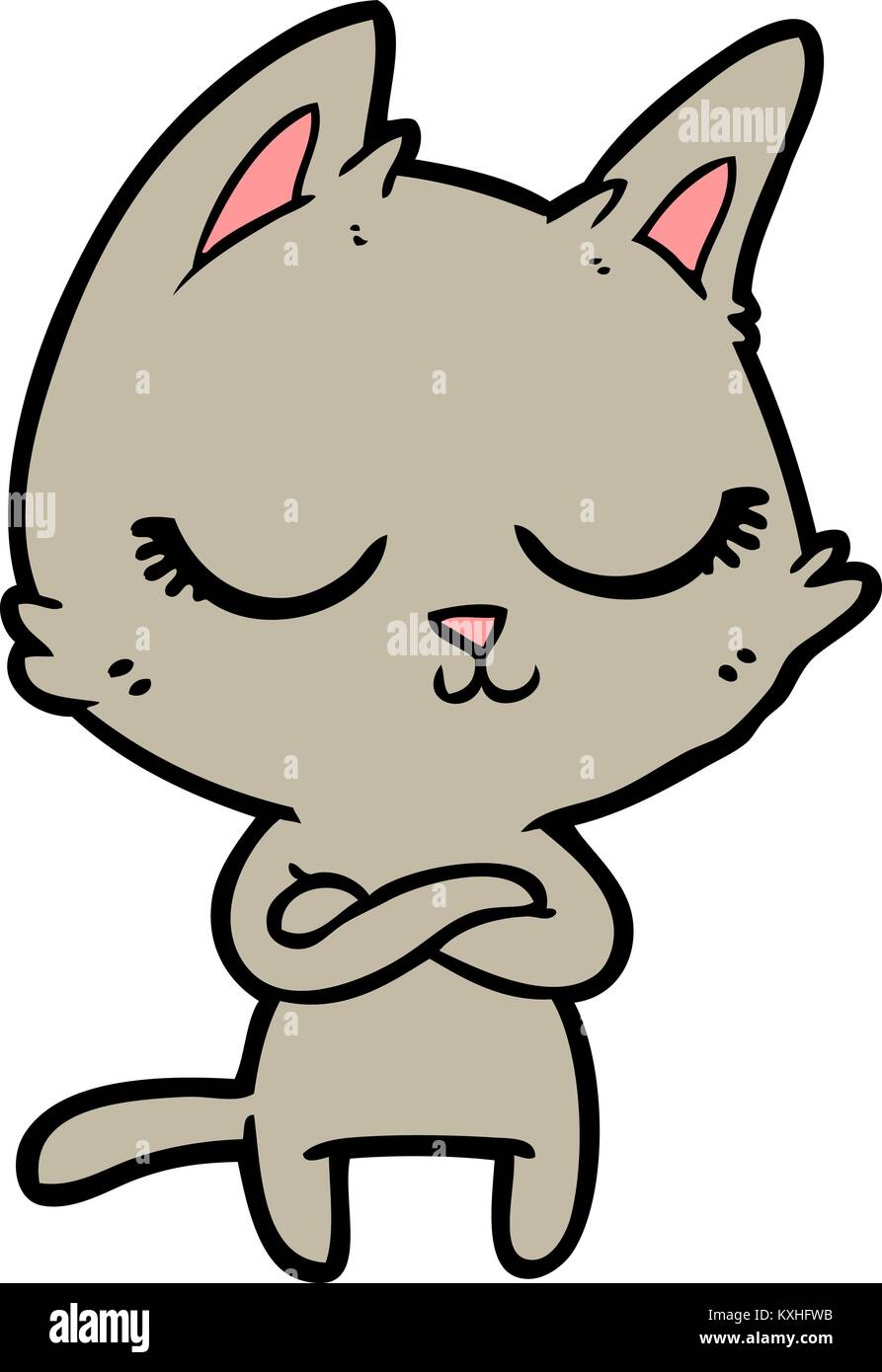 calm cartoon cat Stock Vector Image & Art - Alamy