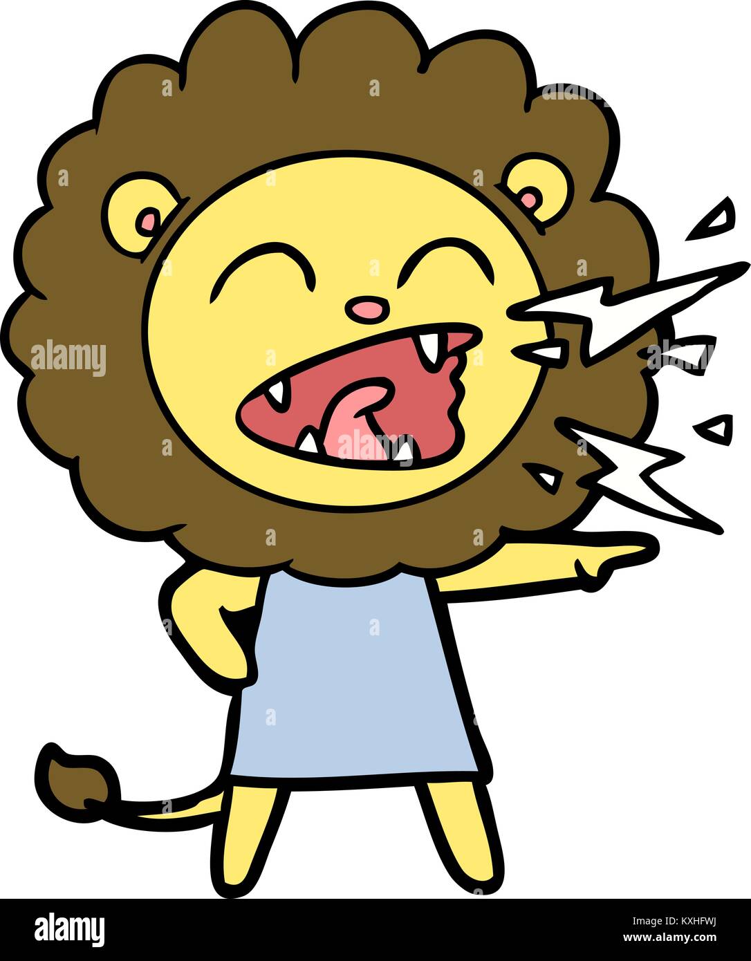 cartoon roaring lion girl Stock Vector Image & Art - Alamy