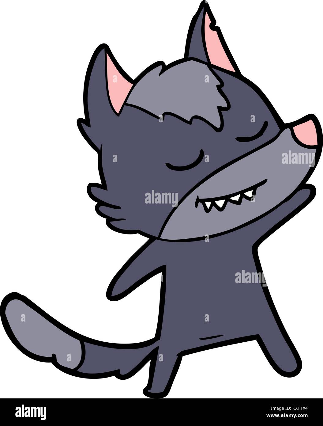 friendly cartoon wolf Stock Vector Image & Art - Alamy