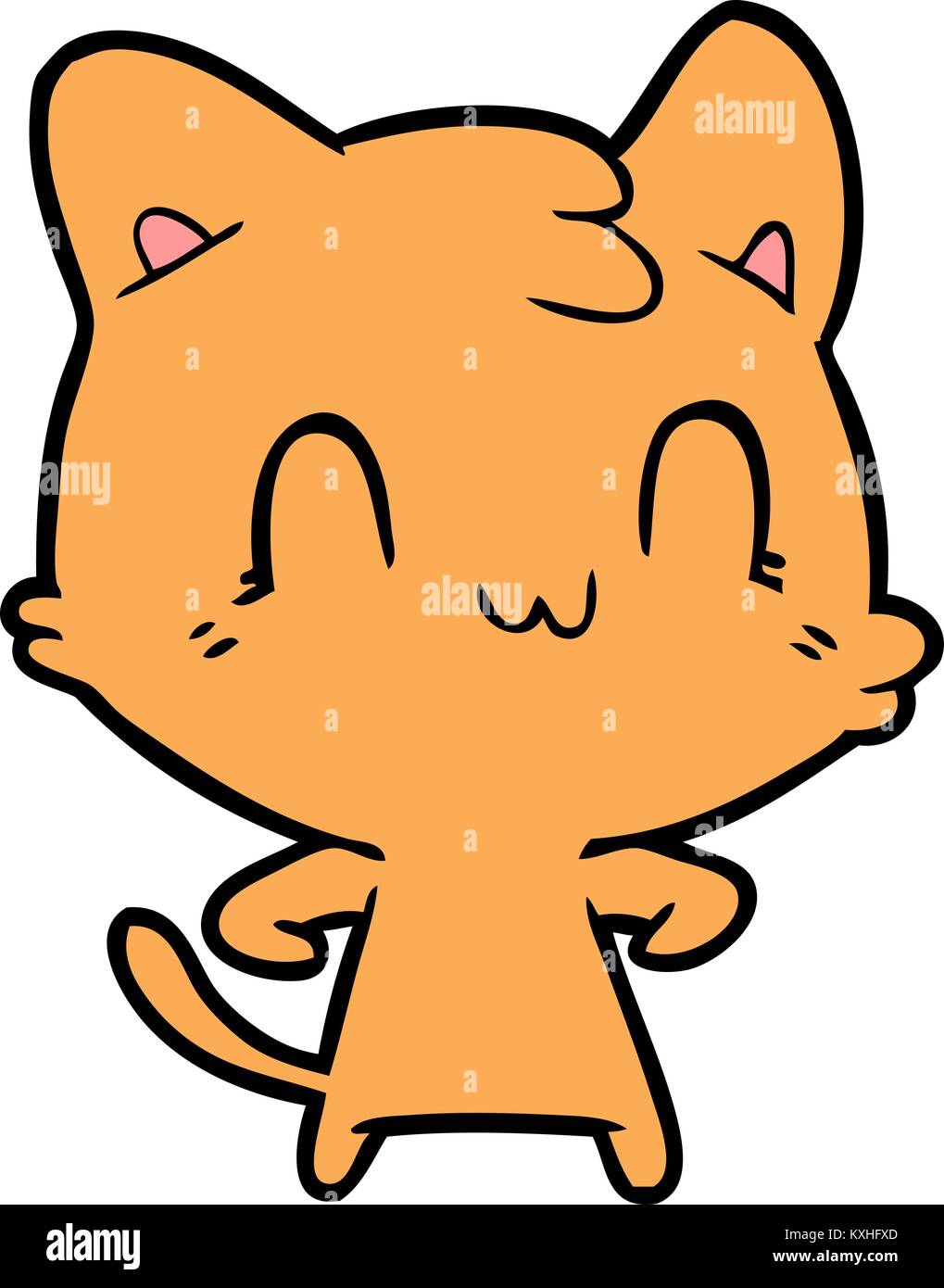 cartoon happy cat Stock Vector Image & Art - Alamy