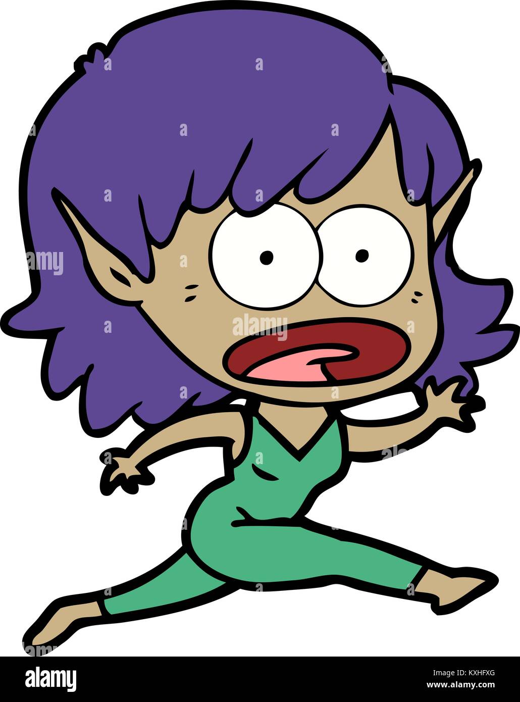 cartoon shocked elf girl Stock Vector Image & Art - Alamy