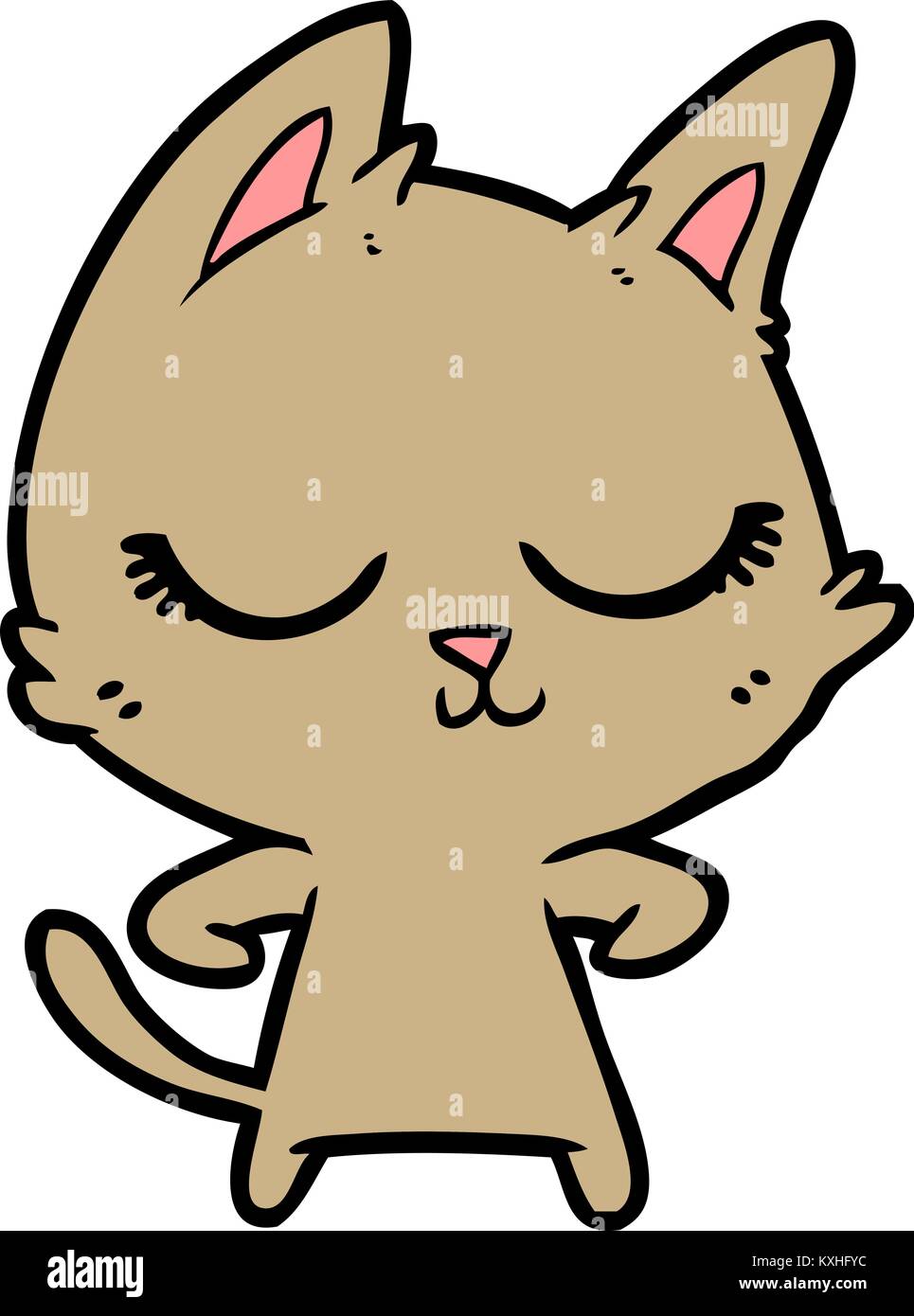 calm cartoon cat Stock Vector Image & Art - Alamy