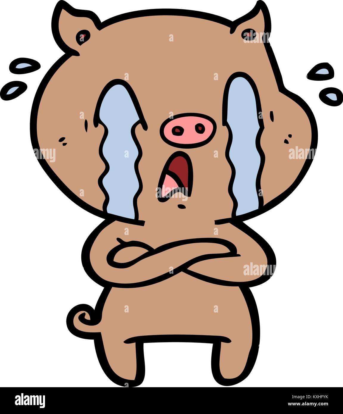 crying pig cartoon Stock Vector Image & Art - Alamy