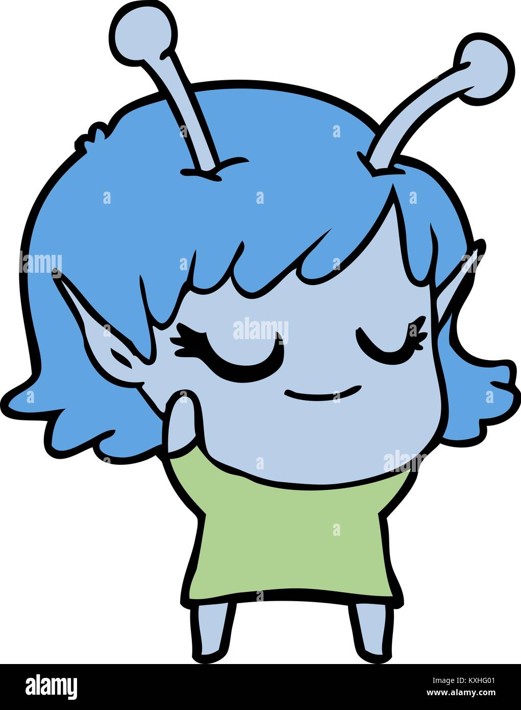 smiling alien girl cartoon Stock Vector Image & Art - Alamy
