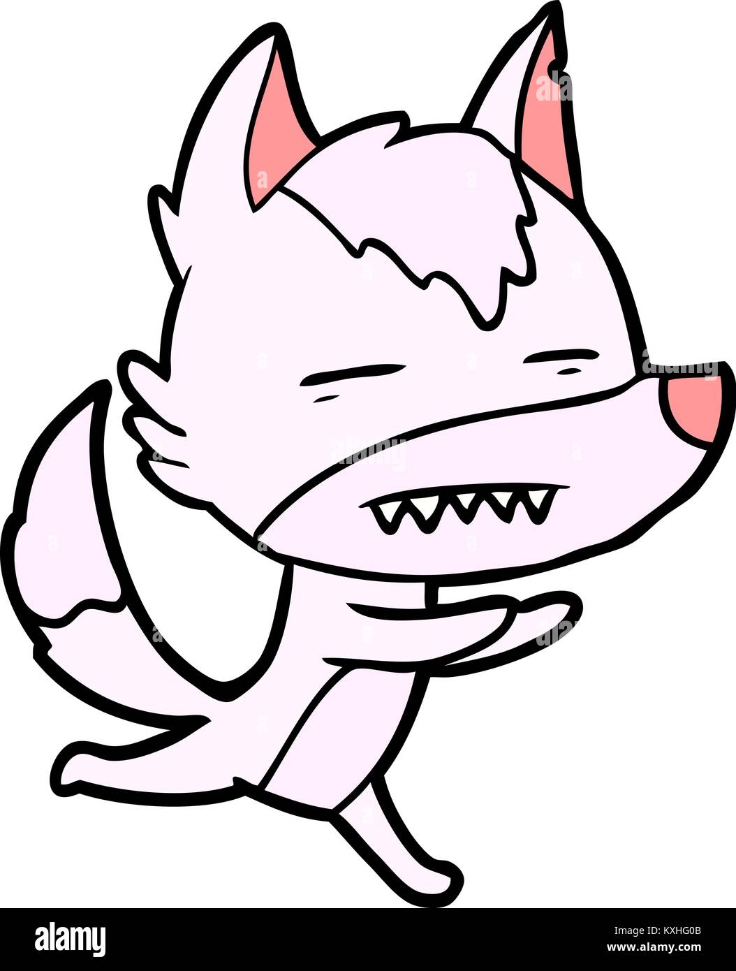 cartoon wolf showing teeth Stock Vector Image & Art - Alamy