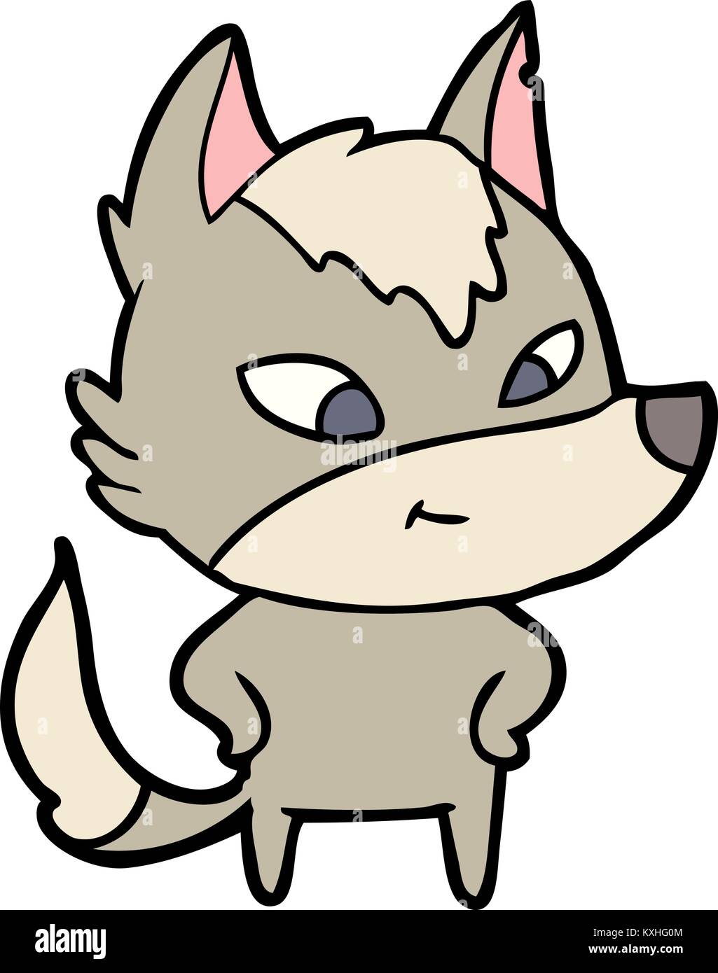 friendly cartoon wolf Stock Vector Image & Art - Alamy