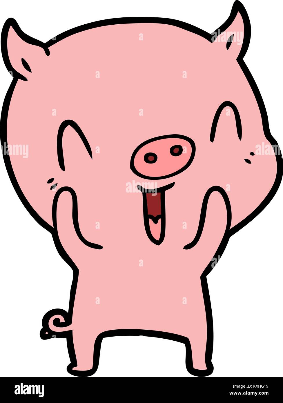 happy cartoon pig Stock Vector Image & Art - Alamy