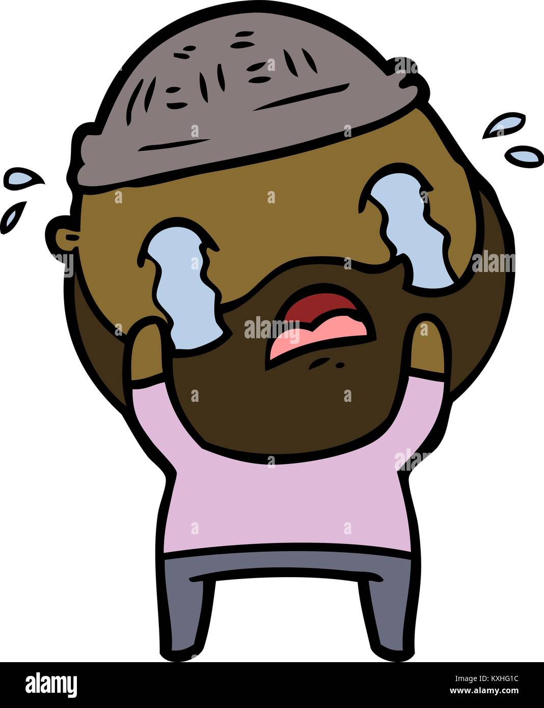 cartoon bearded man crying Stock Vector Image & Art - Alamy