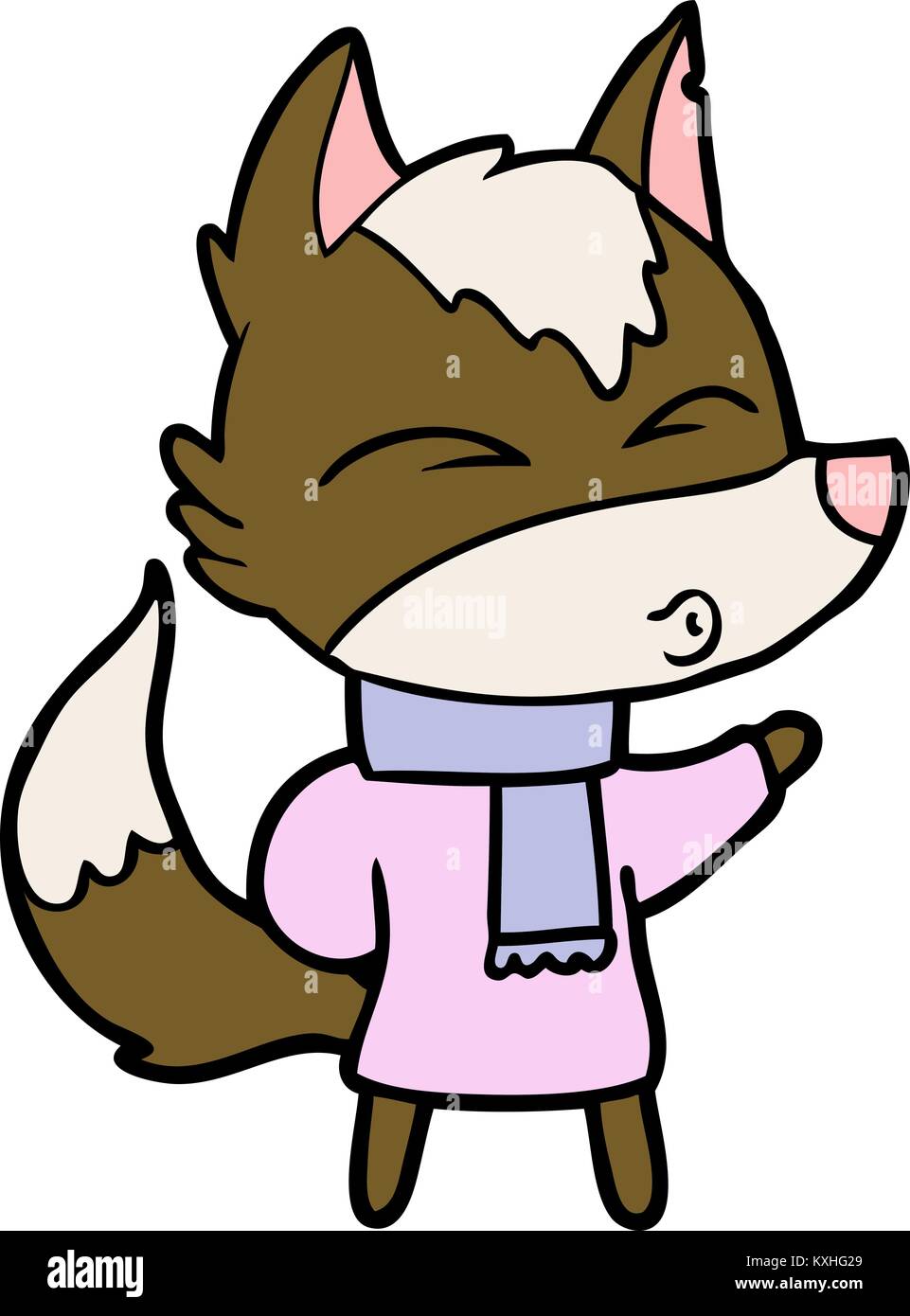 cartoon wolf in winter clothes Stock Vector Image & Art - Alamy