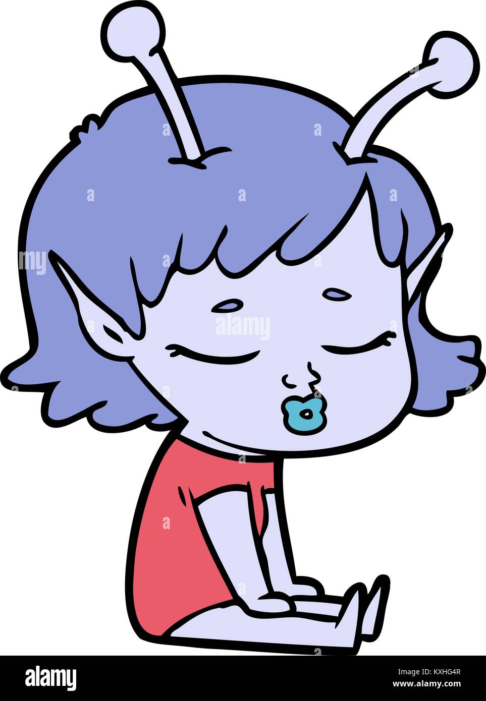 cute alien girl cartoon Stock Vector Image & Art - Alamy