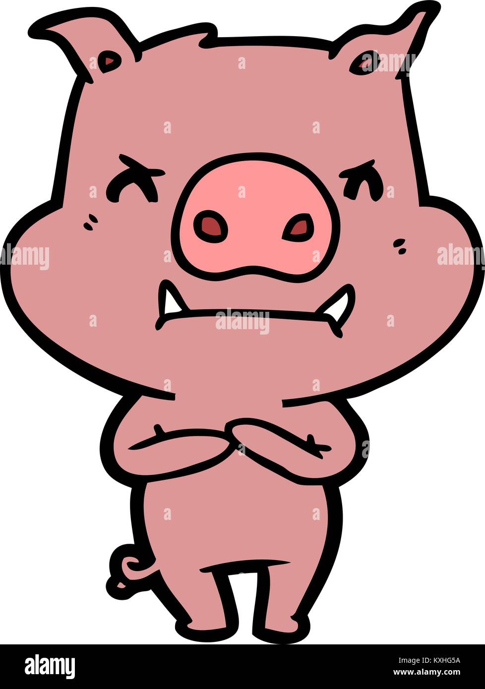 angry cartoon pig Stock Vector Image & Art - Alamy