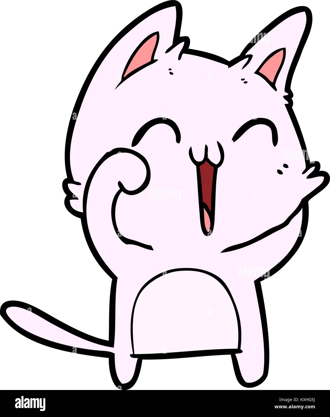 happy cartoon cat meowing Stock Vector Image & Art - Alamy