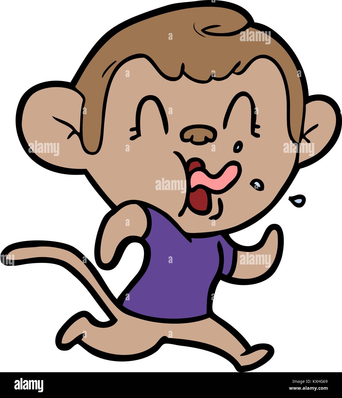 crazy cartoon monkey running Stock Vector Image & Art - Alamy