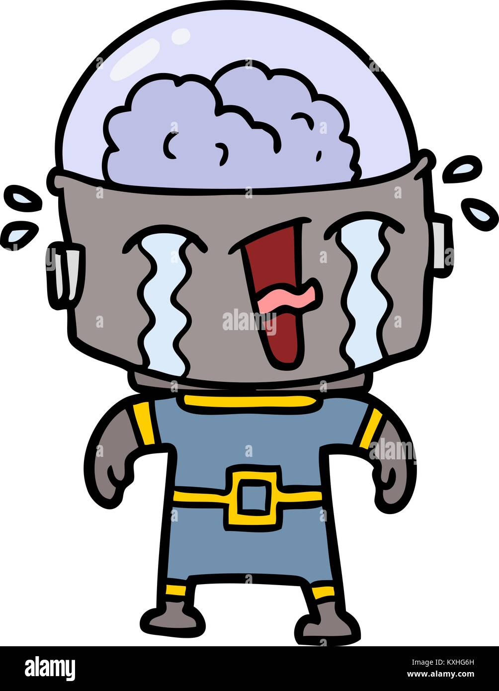 cartoon crying robot Stock Vector Image & Art - Alamy