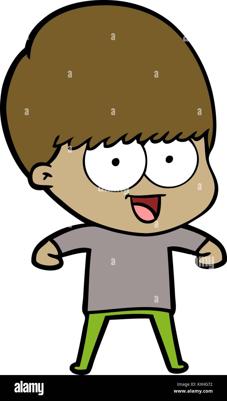 happy cartoon boy Stock Vector Image & Art - Alamy