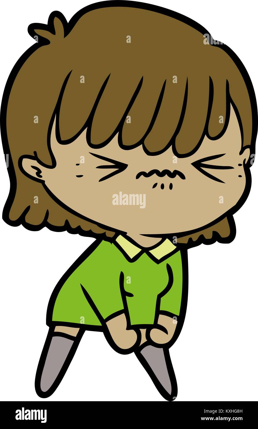 annoyed cartoon girl Stock Vector Image & Art - Alamy