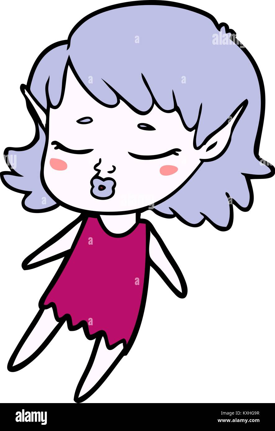 pretty cartoon elf girl flying Stock Vector Image & Art - Alamy