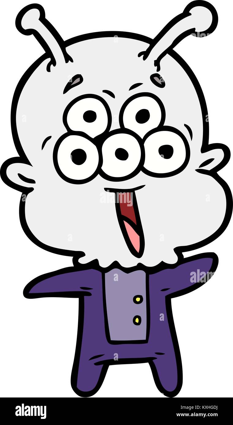 happy cartoon alien Stock Vector Image & Art - Alamy