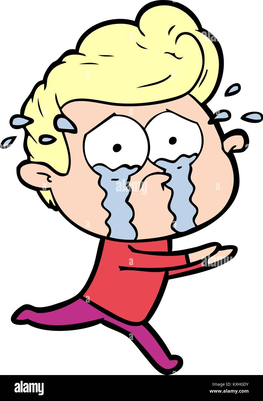 cartoon crying man running Stock Vector Image & Art - Alamy