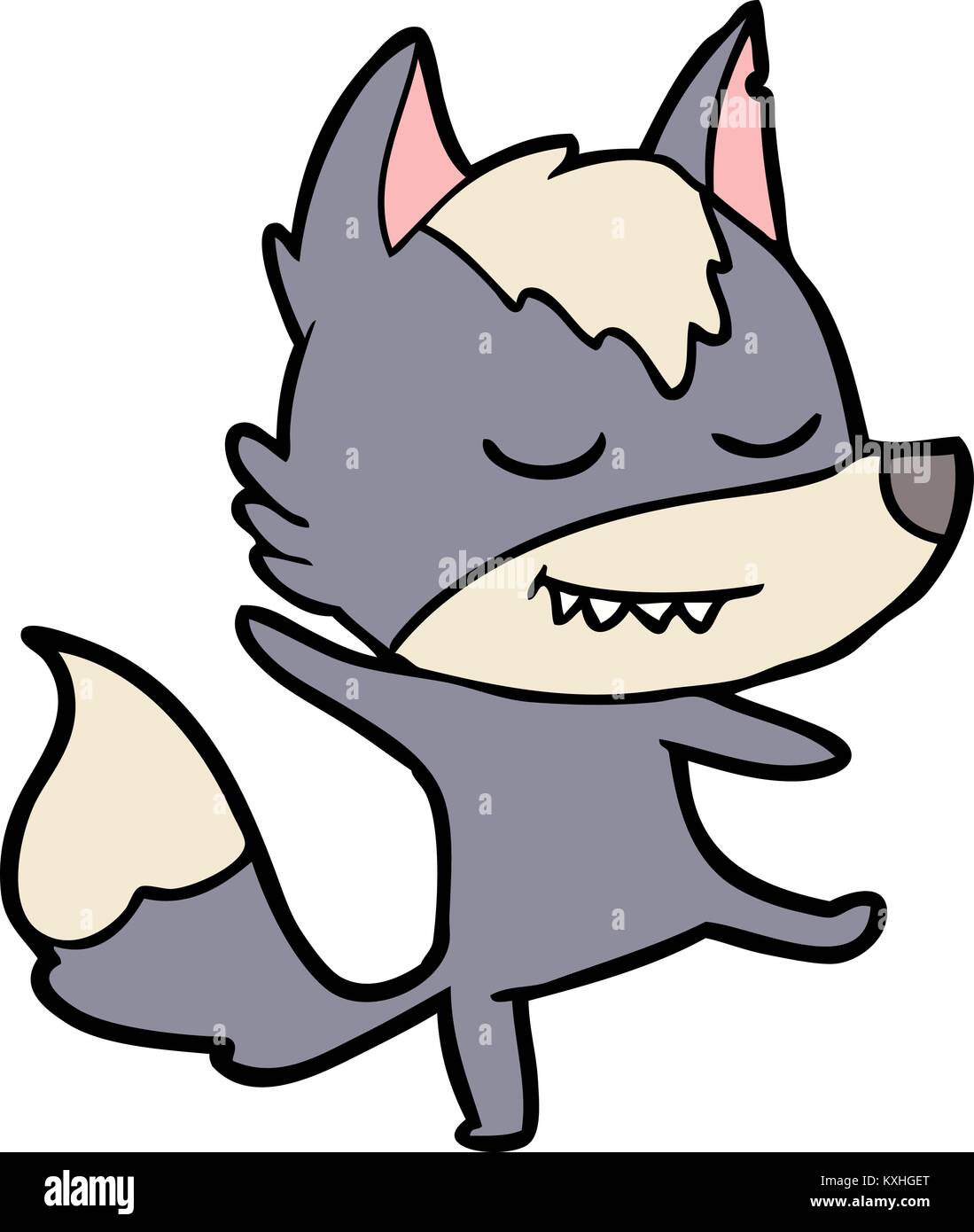 friendly cartoon wolf balancing Stock Vector Image & Art - Alamy