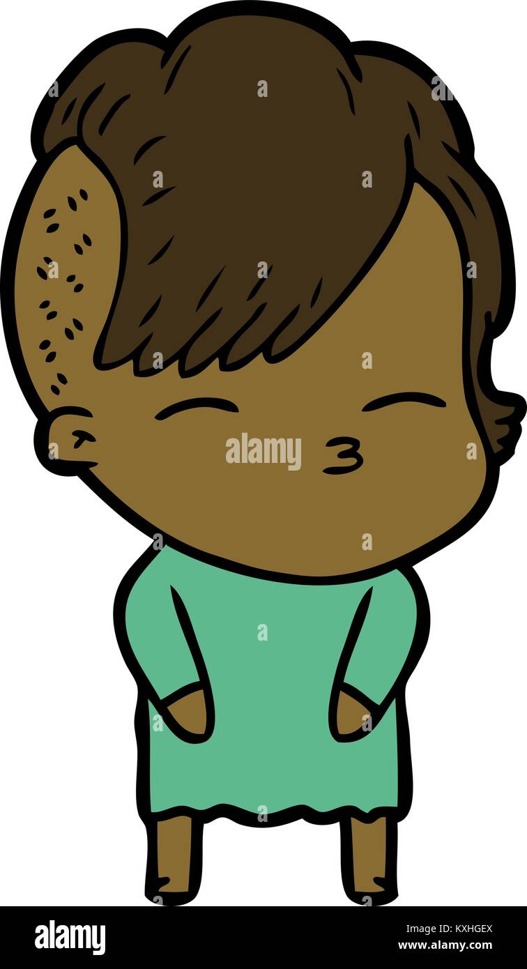 cartoon squinting girl Stock Vector Image & Art - Alamy