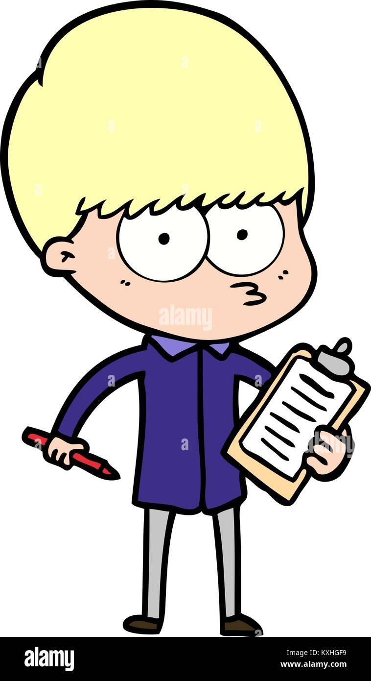 nervous cartoon boy Stock Vector Image & Art - Alamy