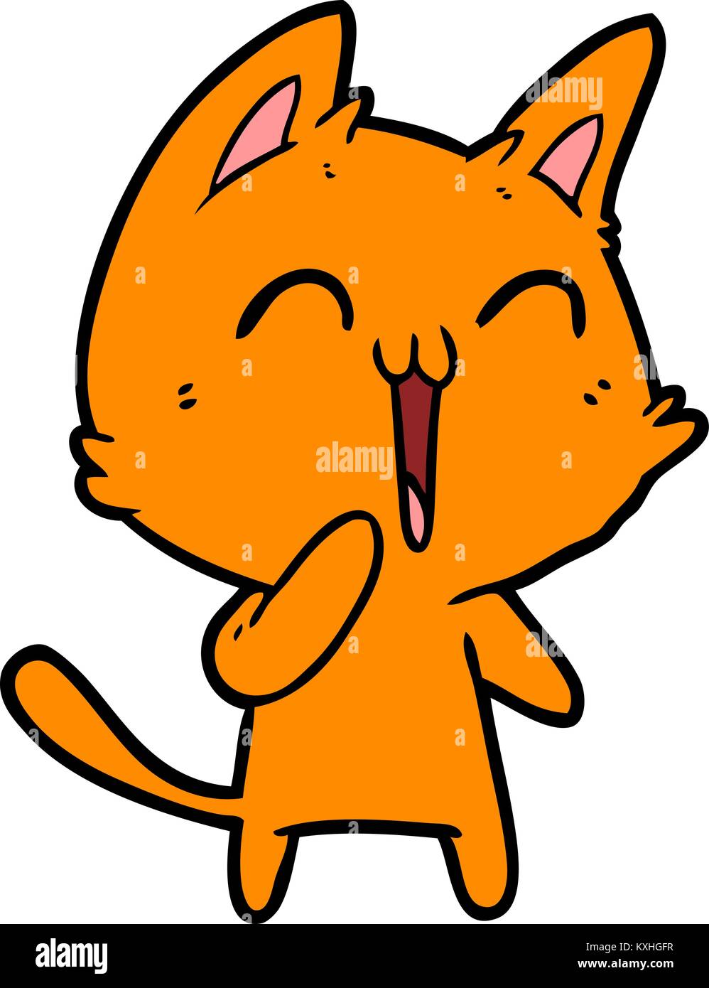 happy cartoon cat meowing Stock Vector Image & Art - Alamy