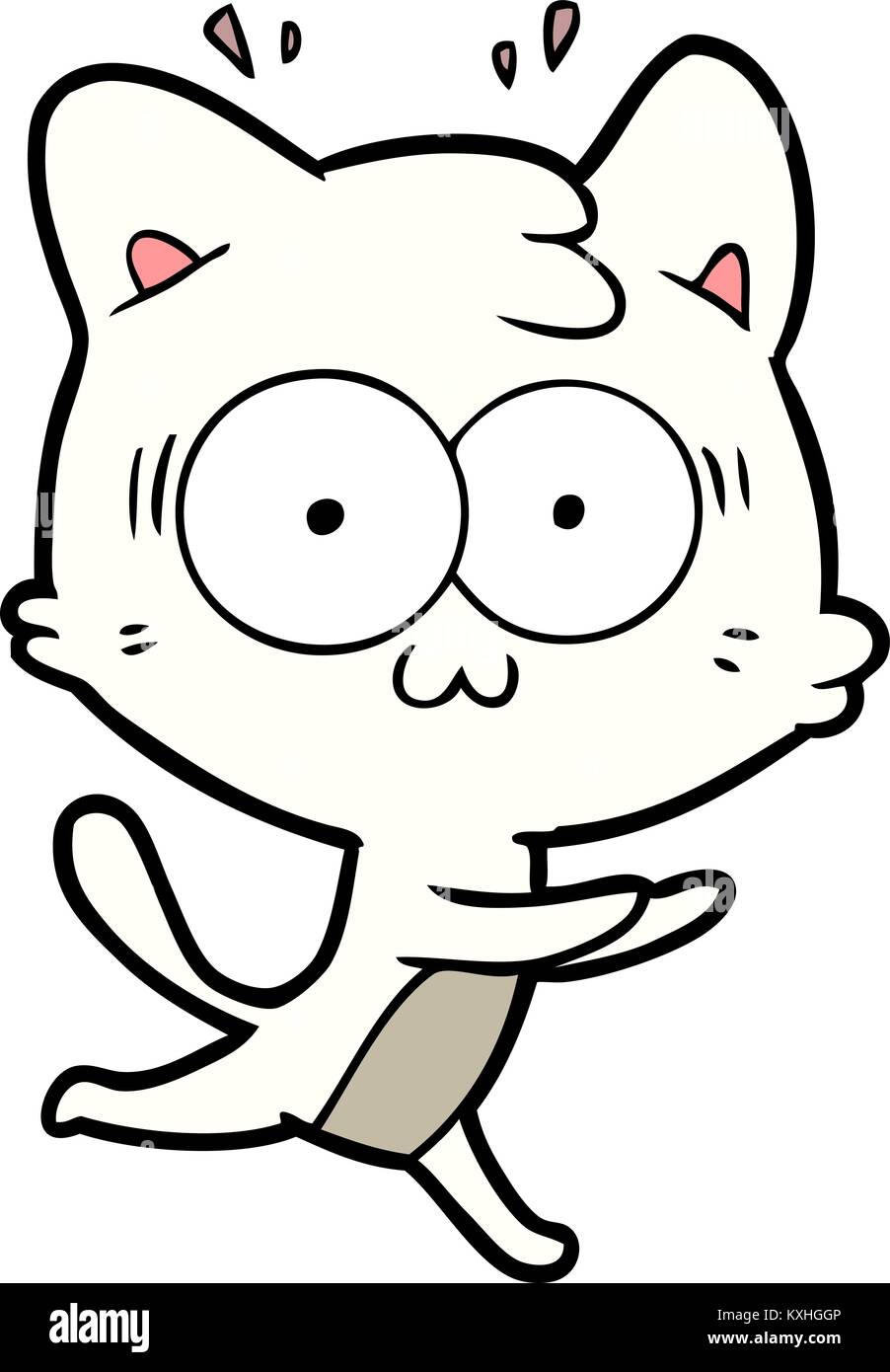 cartoon surprised cat running Stock Vector Image & Art - Alamy