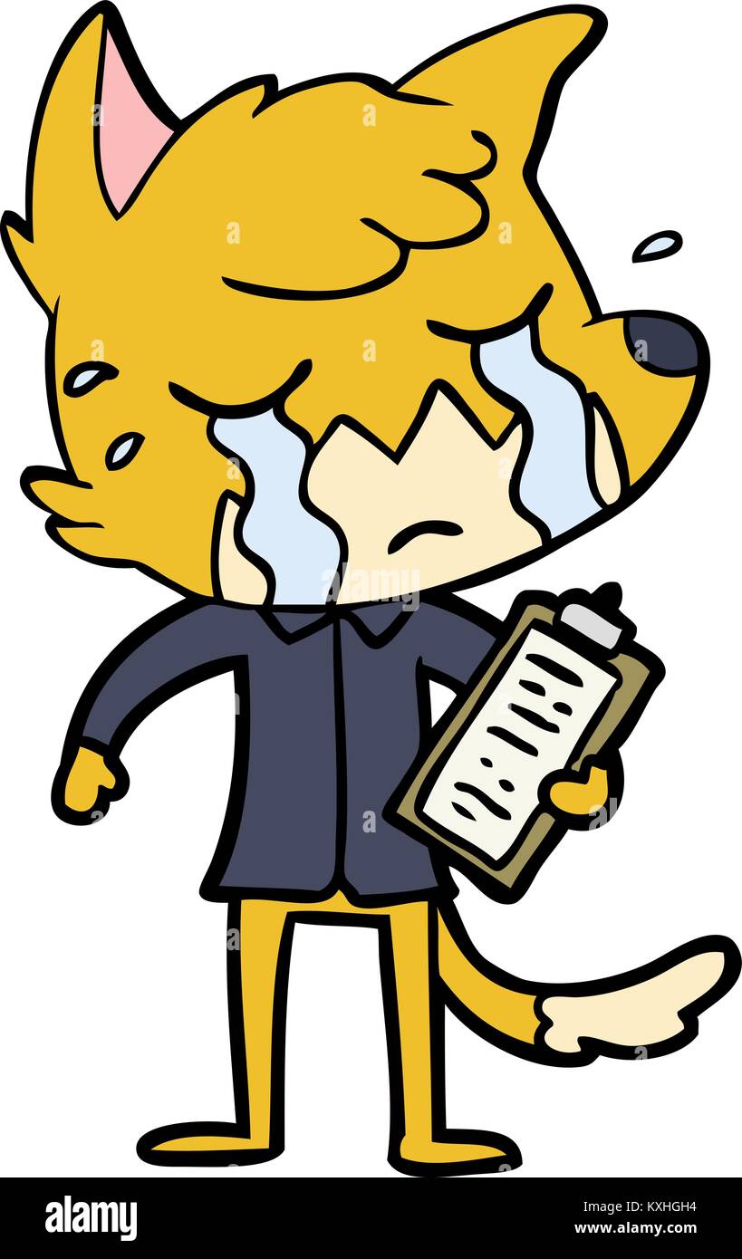 crying business fox cartoon Stock Vector Image & Art - Alamy