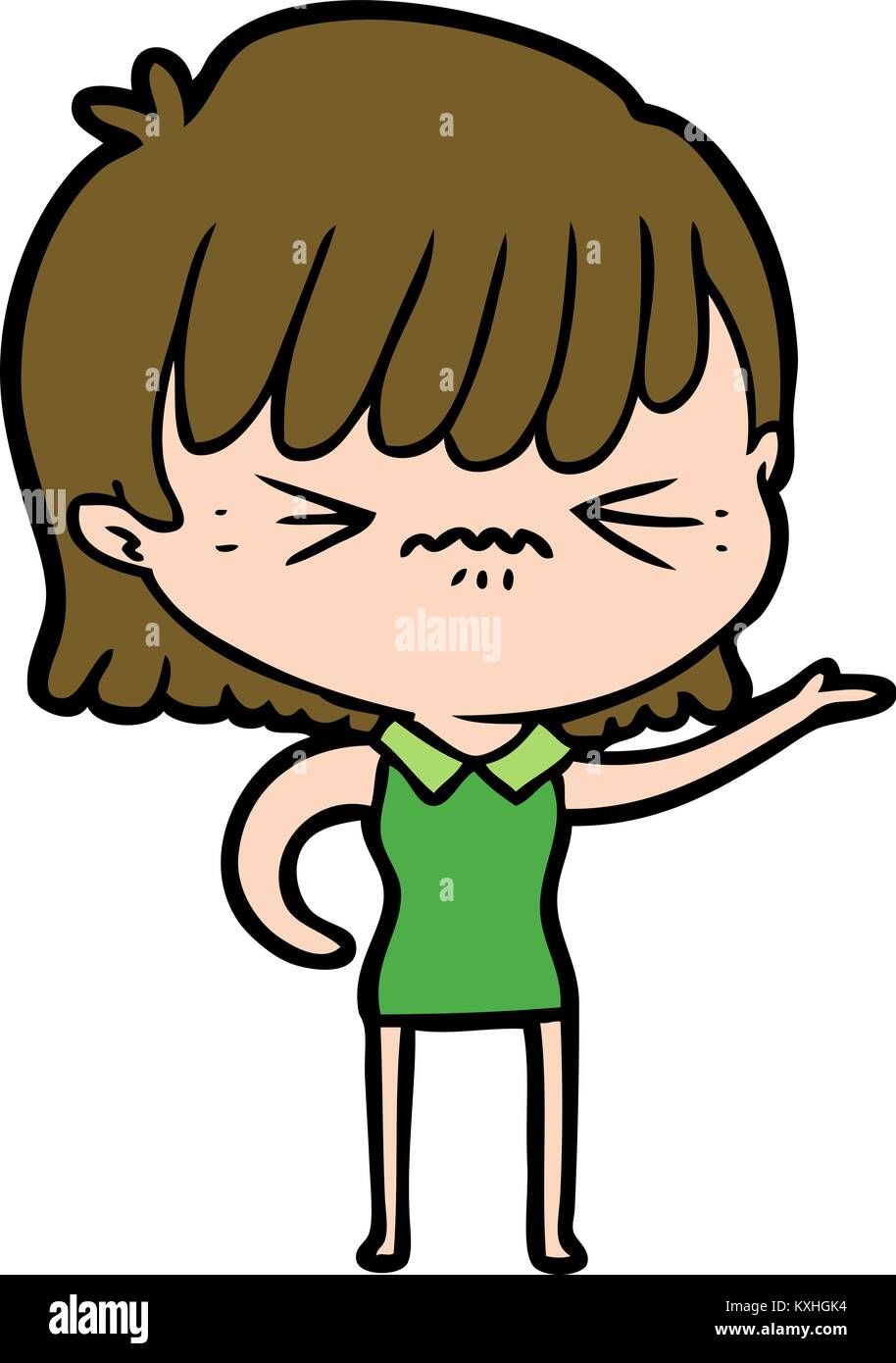 annoyed cartoon girl Stock Vector Image & Art - Alamy