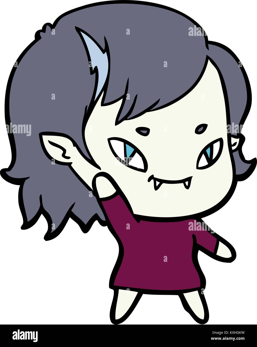 Cartoon friendly vampire girl Stock Vector Images - Alamy