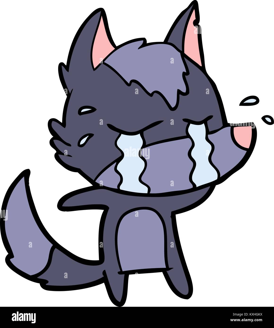 cartoon crying wolf Stock Vector Image & Art - Alamy