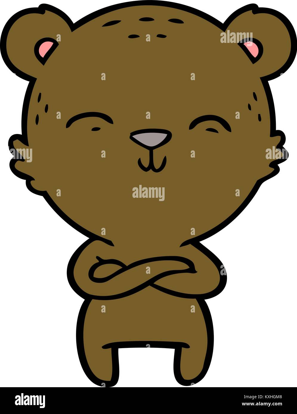 happy confident cartoon bear Stock Vector Image & Art - Alamy