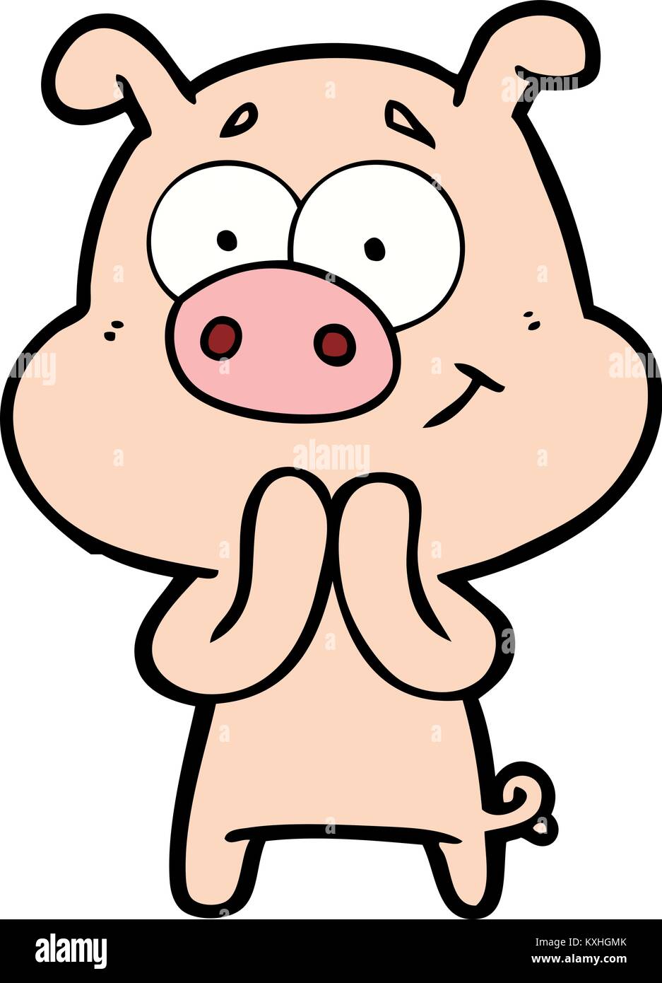 happy cartoon pig Stock Vector Image & Art - Alamy